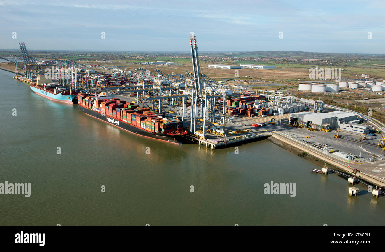 Aerial view of London Gateway Port and Dock Stock Photo - Alamy