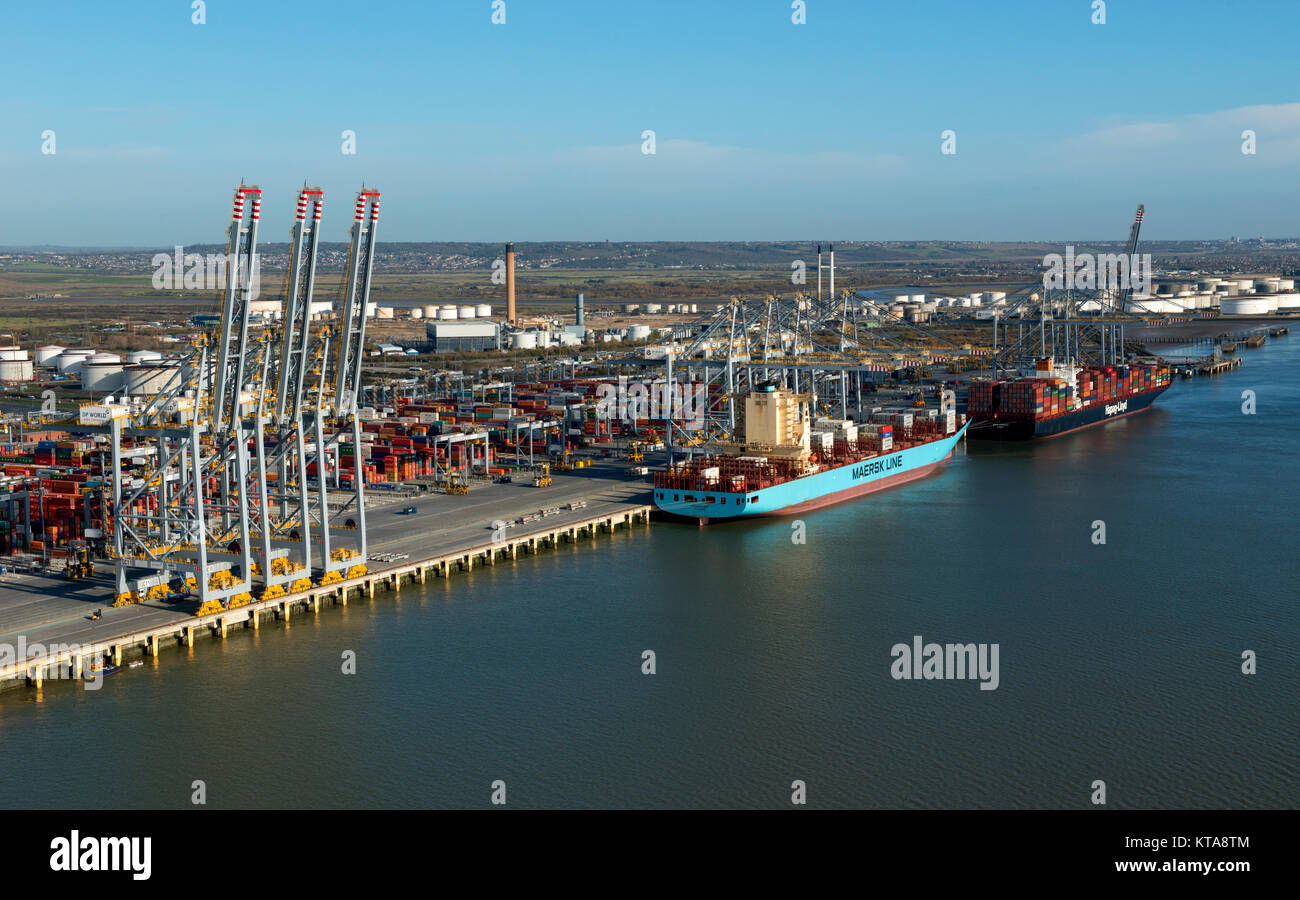 Aerial view of London Gateway Port and Dock Stock Photo - Alamy