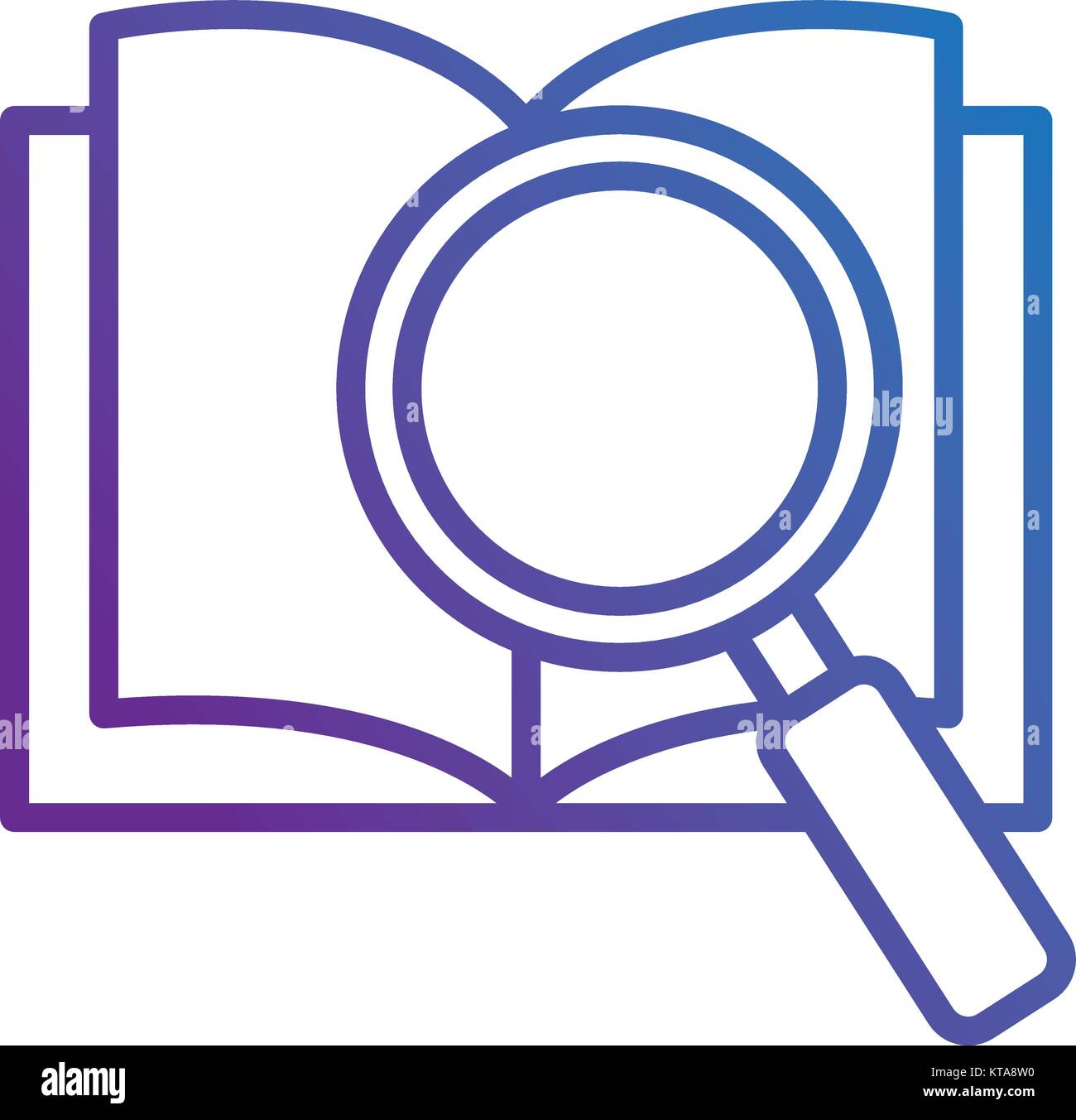 text book with magnifying glass Stock Vector Image & Art - Alamy
