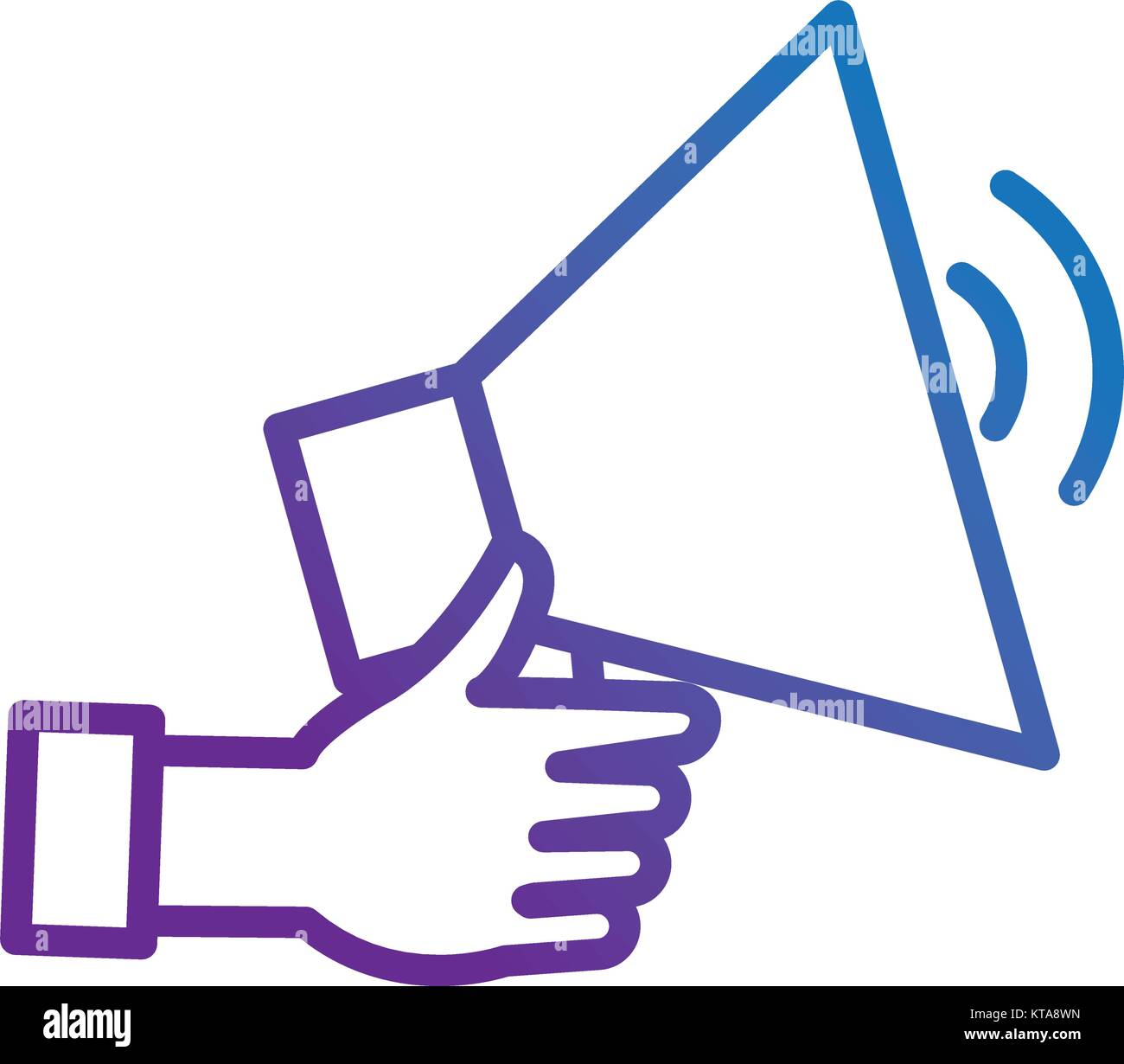 hand with megaphone sound isolated icon Stock Vector Image & Art - Alamy