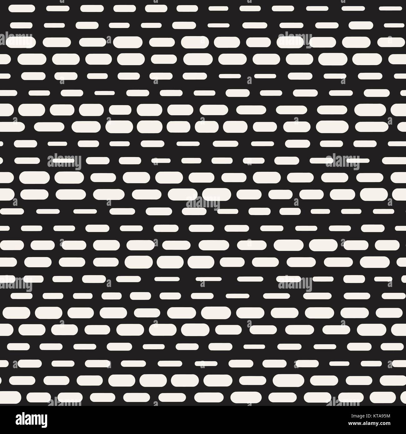 Black and White Irregular Rounded Dashed Lines Pattern. Modern Abstract ...