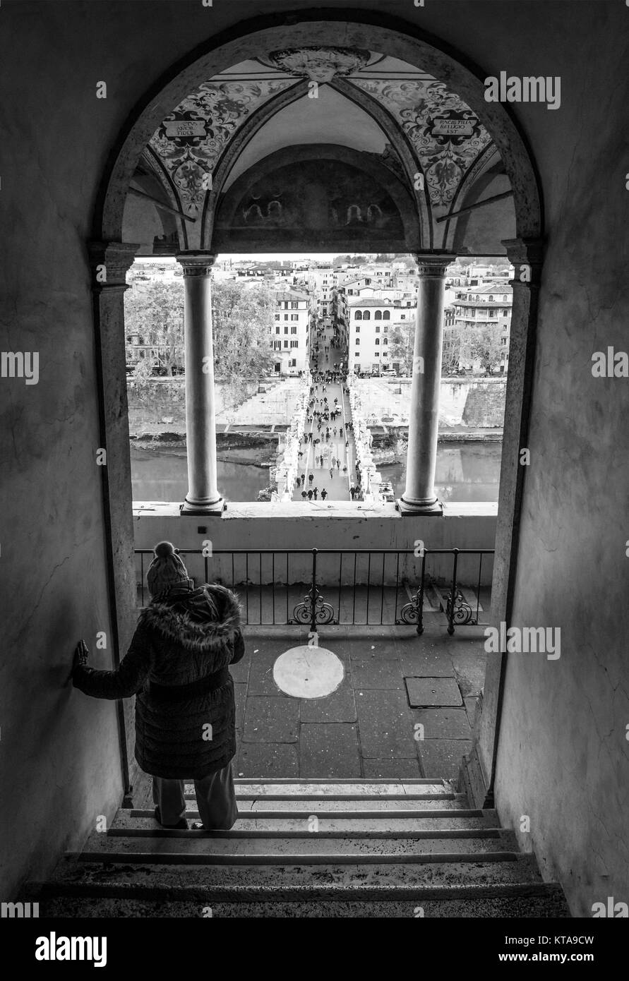 View castel santangelo castle Black and White Stock Photos & Images - Alamy