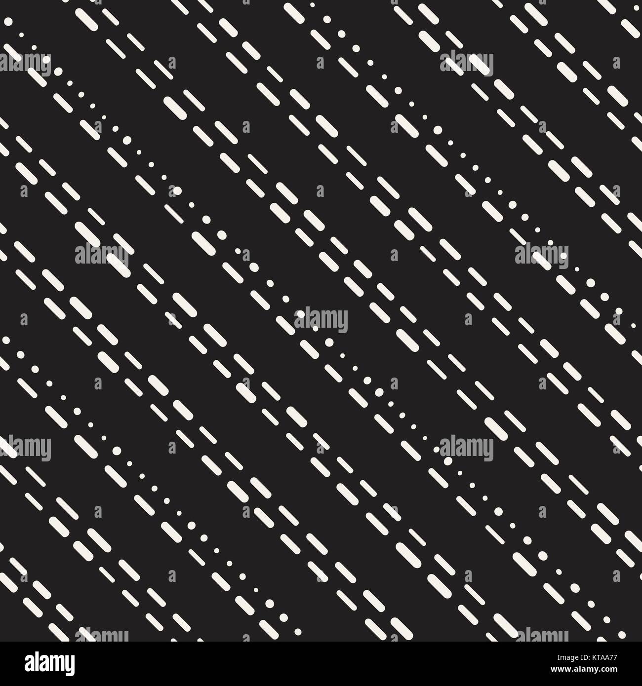 Black and White Irregular Rounded Dashed Lines Pattern. Modern Abstract ...