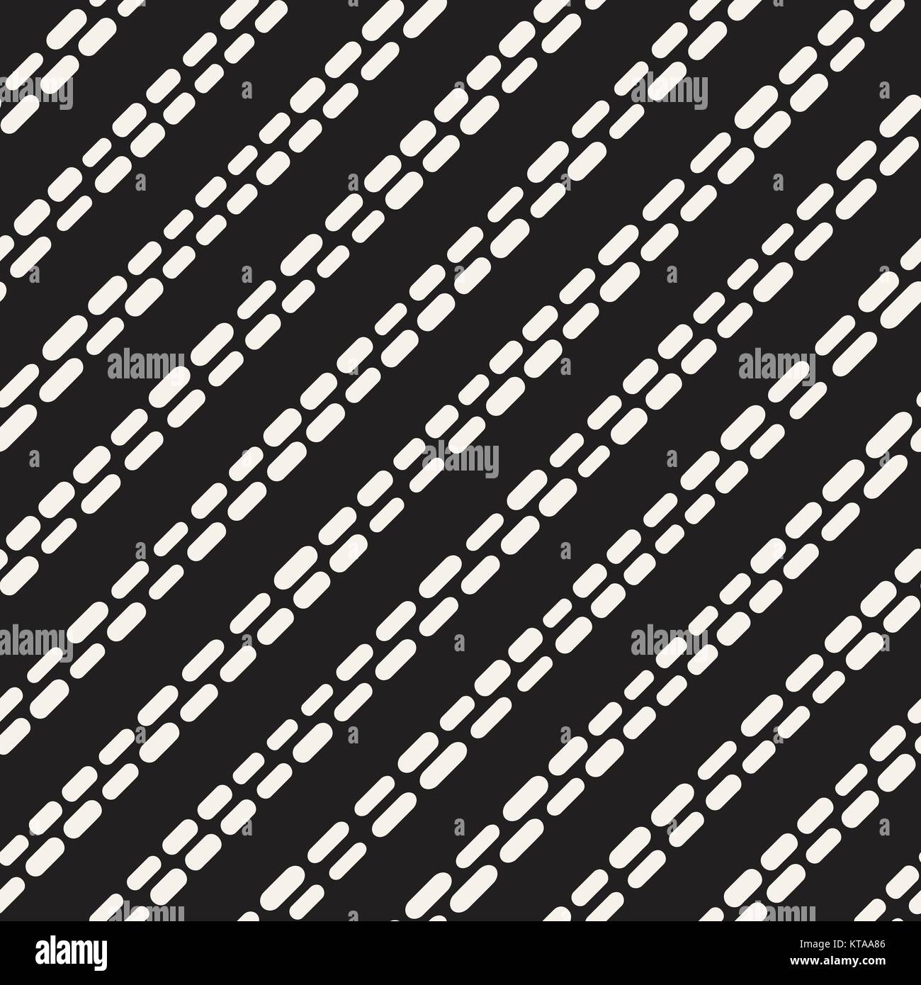 Black and White Irregular Rounded Dashed Lines Pattern. Modern Abstract ...
