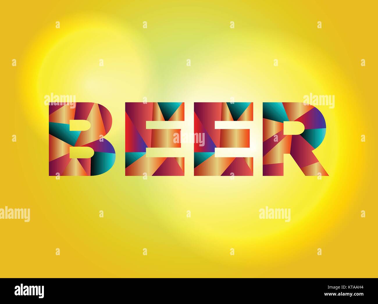 The word BEER concept written in colorful fragmented word are on a ...