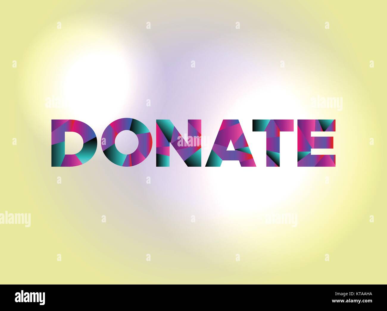 The word DONATE concept written in colorful fragmented word are on a ...