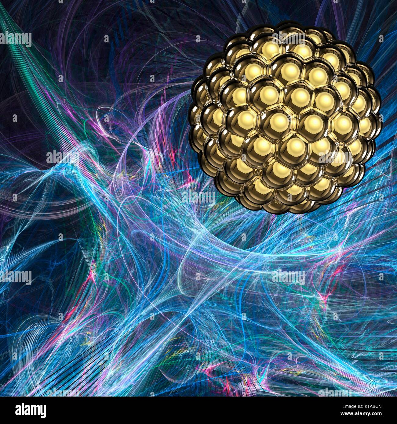 Nanoparticle, computer illustration. Nanoparticles could be used to ...