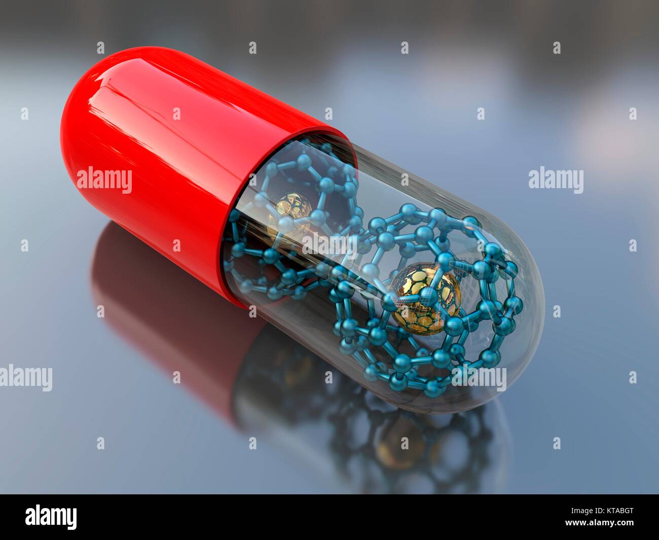 Medical nanoparticles. Conceptual illustration showing a modified ...