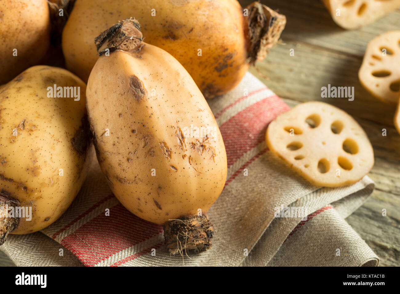 Raw Brown Organic Lotus Root Ready to Cook Stock Photo - Alamy