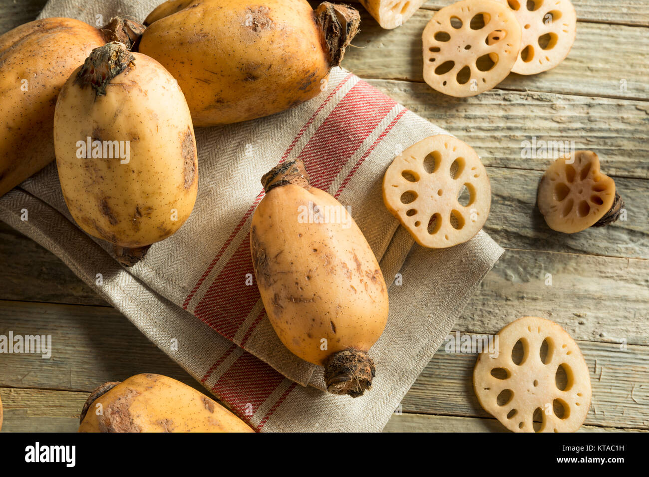 Raw Brown Organic Lotus Root Ready to Cook Stock Photo - Alamy
