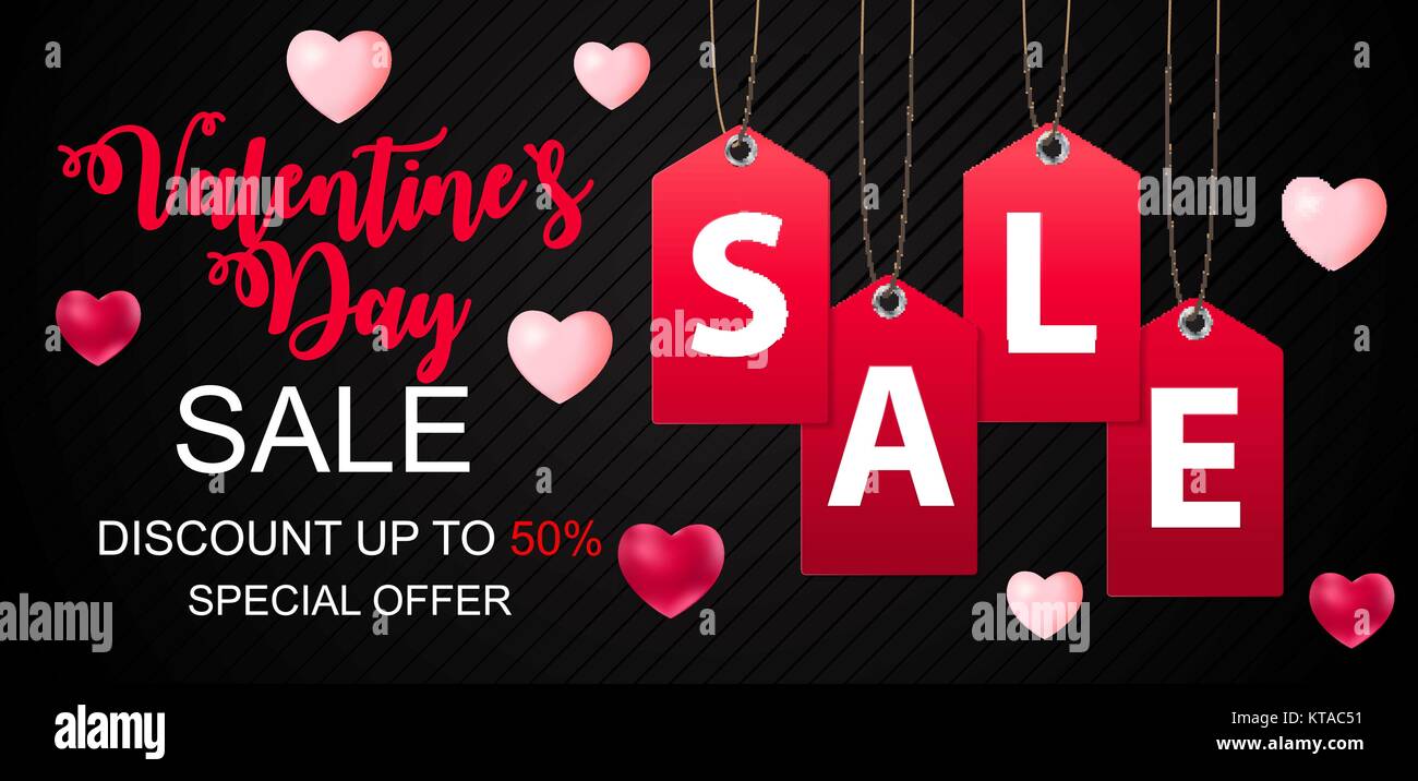 Valentines Day Sale, Discount Card Stock Vector Image & Art - Alamy