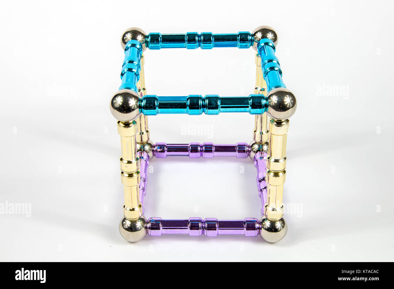 3D Cube Model shape made from magnets Stock Photo - Alamy