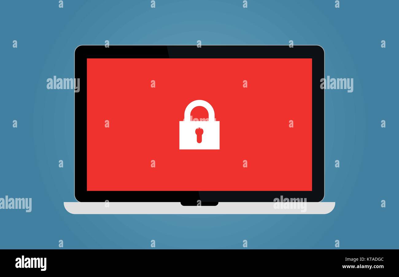 Laptop and Padlock on the Screen Stock Vector Image & Art - Alamy