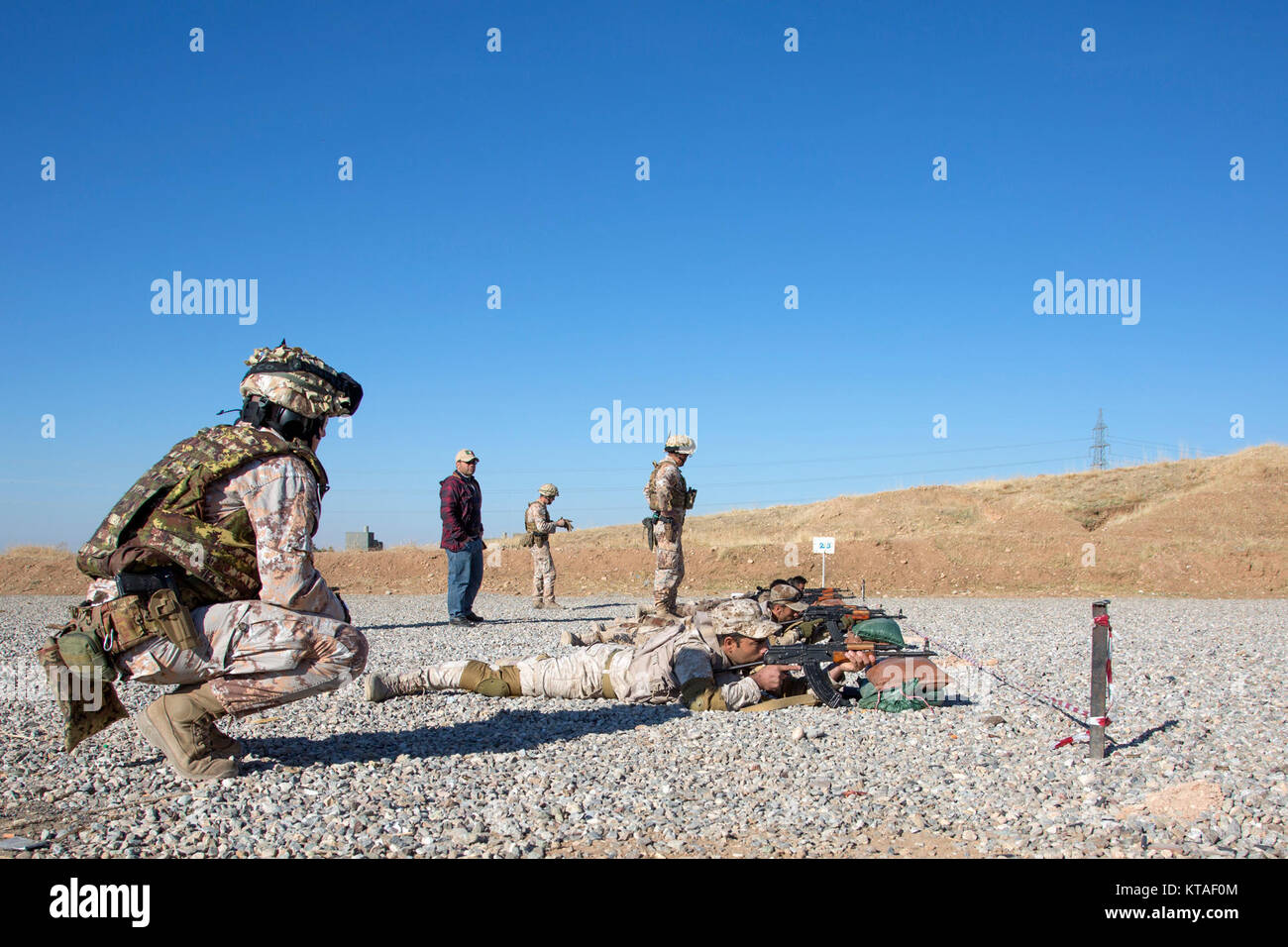 An Italian army trainer assigned to 3rd Alpine Regiment, deployed in ...
