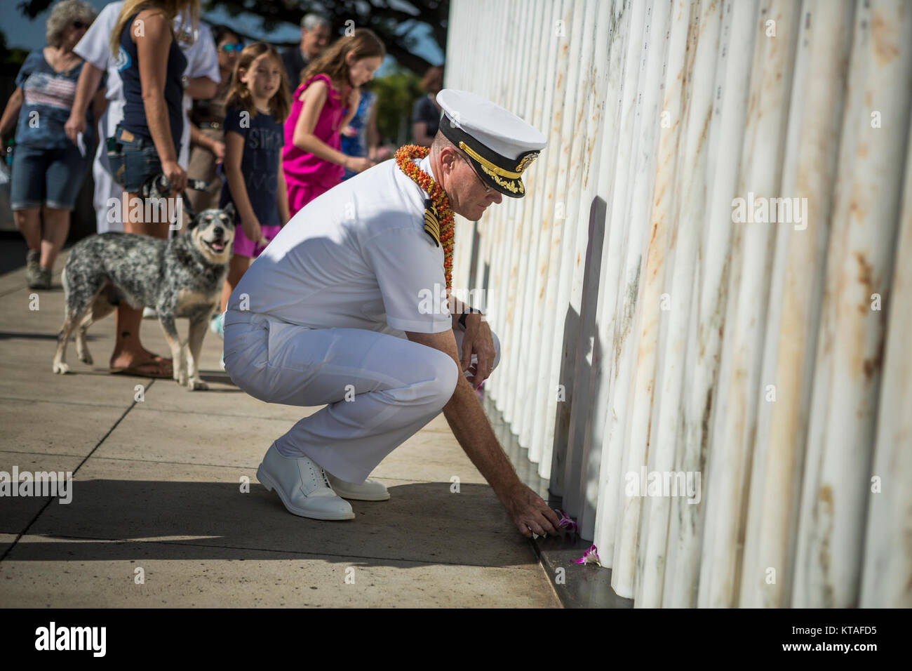 During the 2017 USS Oklahoma Memorial Ceremony, Captain Greg Burton ...