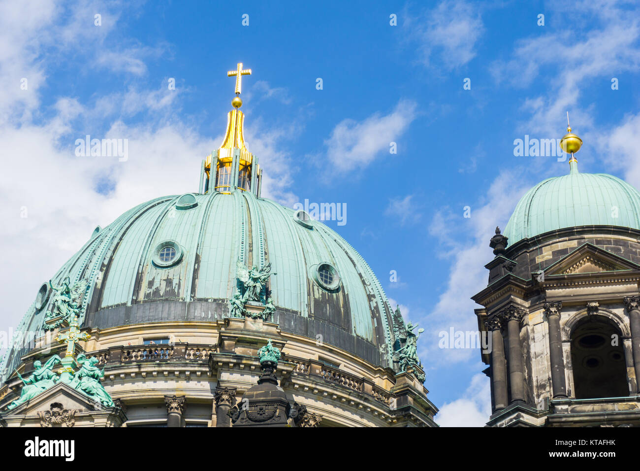 BERLIN, GERMANY - AUGUST 28 2017; baroque architectural dome and gold ...