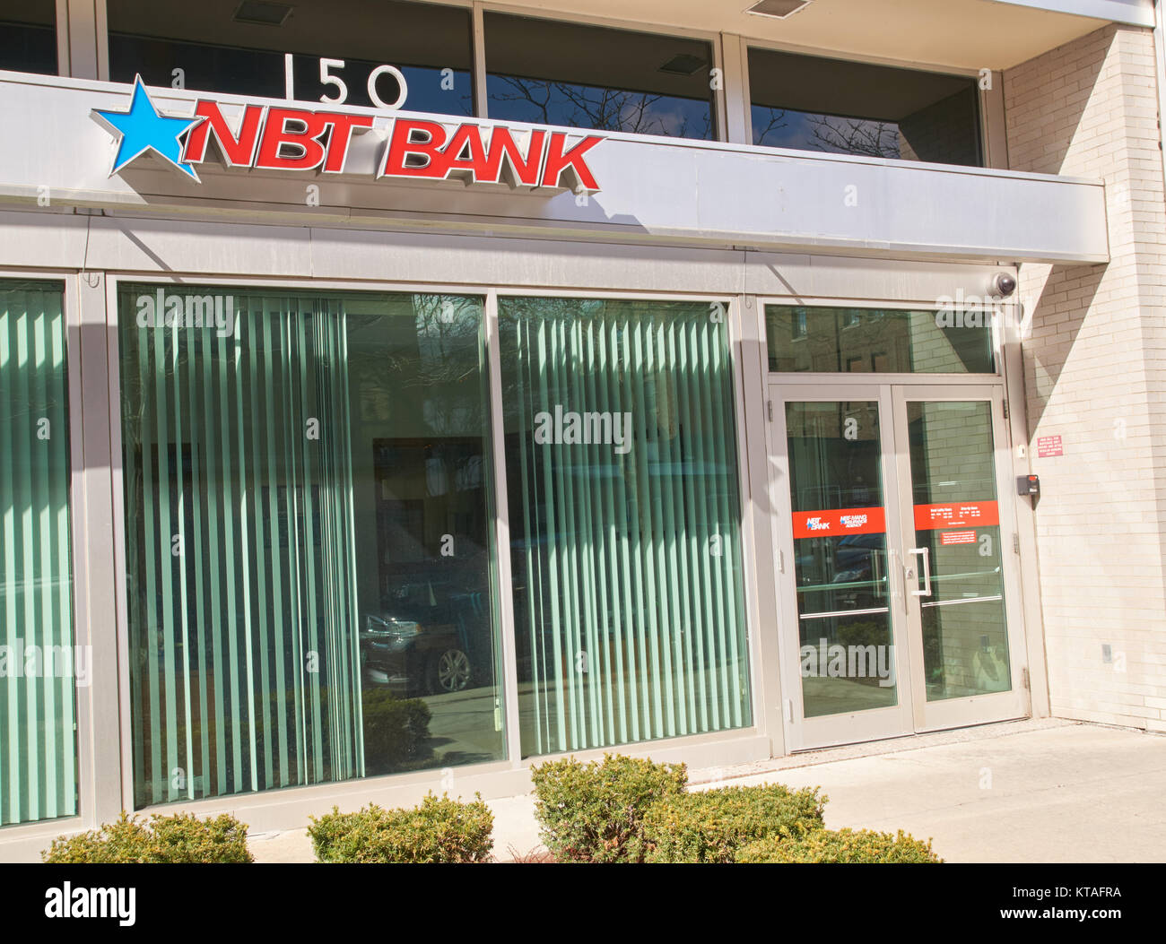 BURLINGTON, USA - APRIL 3, 2016 : NBT bank, street view. NBT Bancorp ...