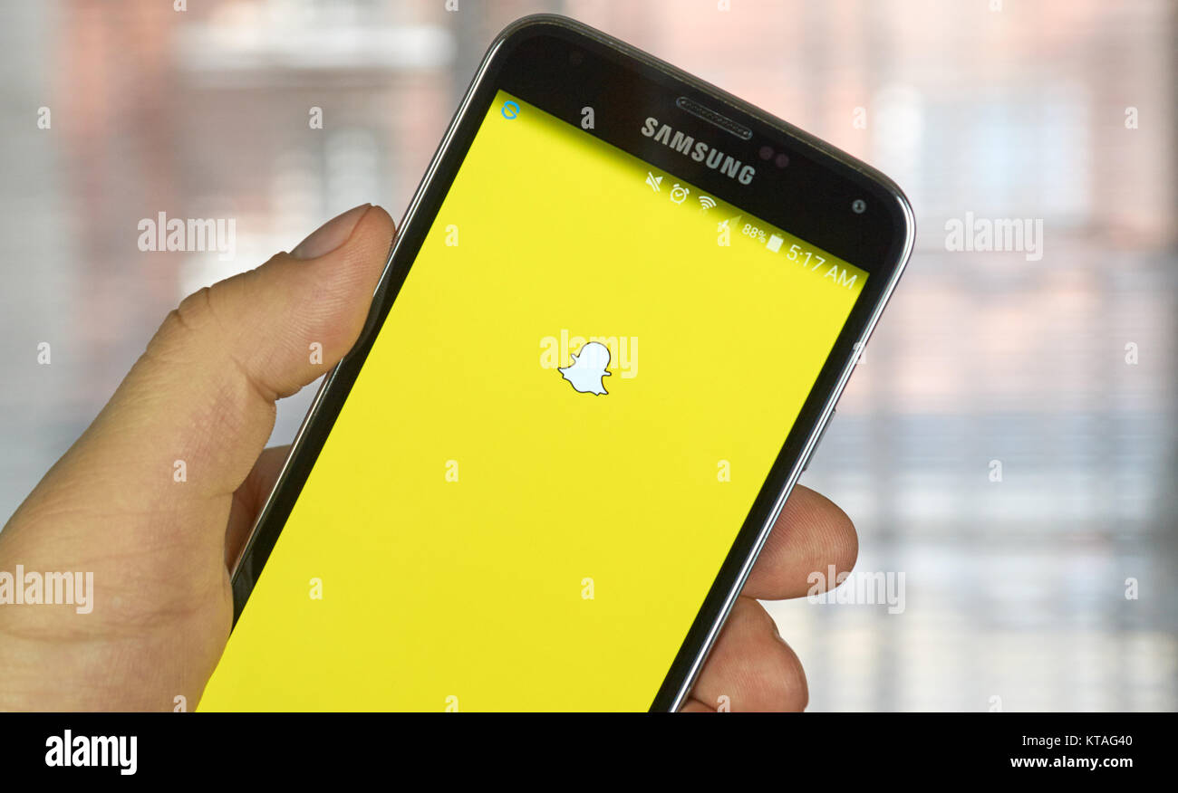 MONTREAL, CANADA - MARCH 20, 2016 - Snapchat application on android ...