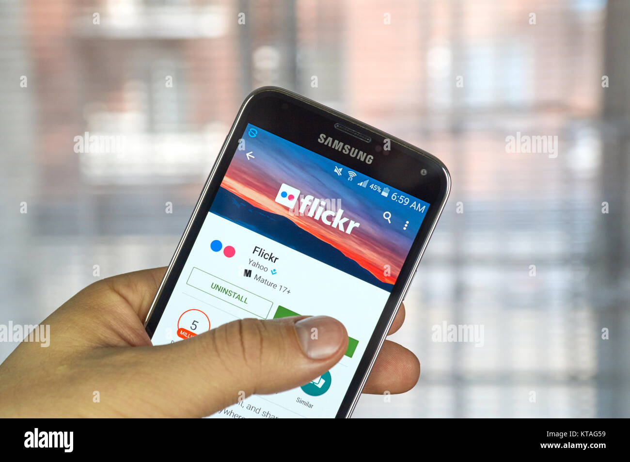 MONTREAL, CANADA - MARCH 20, 2016 - Flickr mobile application on ...