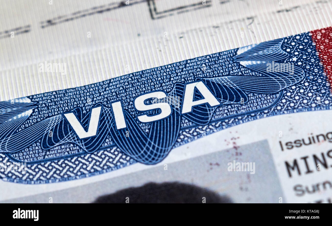 USA visitor visa in passport Stock Photo - Alamy