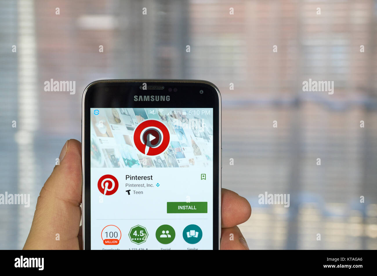 MONTREAL, CANADA - MARCH 20, 2016 - Pinterest application on android ...