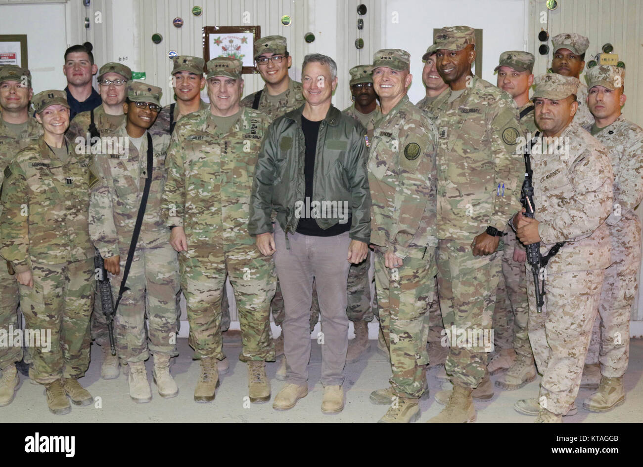 U.S. Army Chief of Staff Gen. Mark A. Milley and Actor Gary Sinise pose ...