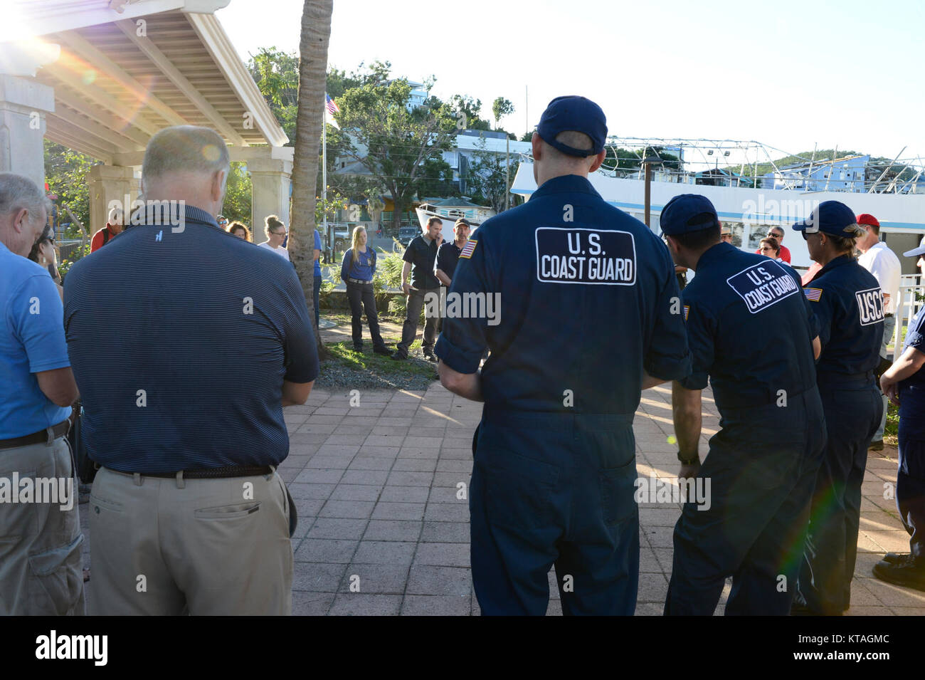 Coast Guard members from the Incident Command Post in Charlotte Amalie ...