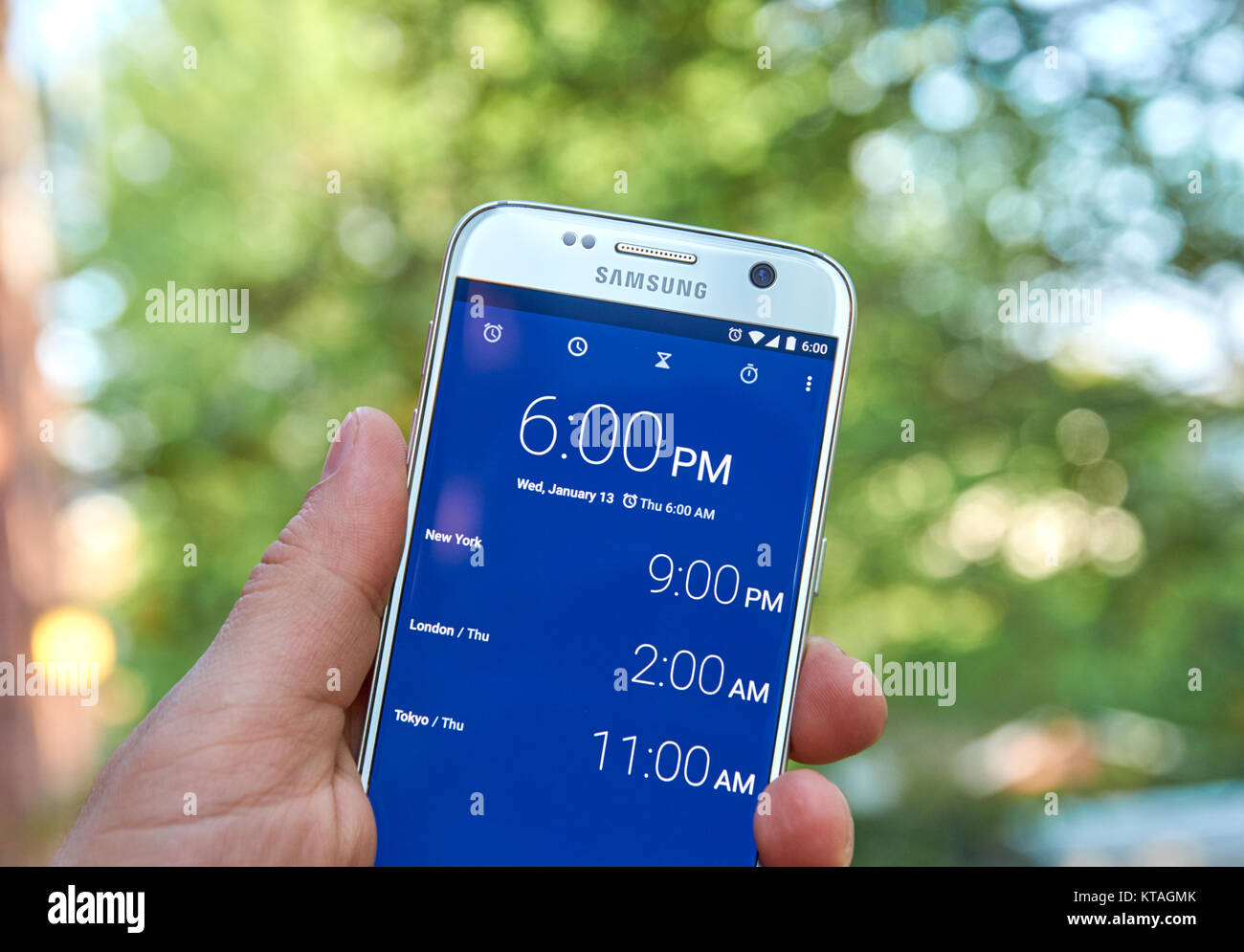 MONTREAL, CANADA - MAY 23, 2016 : Google Clock android application on ...