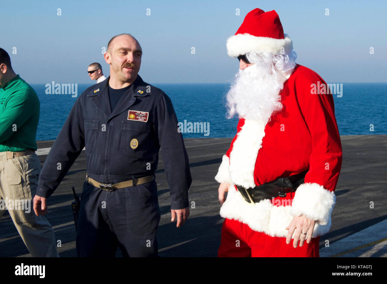 ARABIAN GULF (Dec. 20, 2017) Command Master Chief John Lanza, left, and ...
