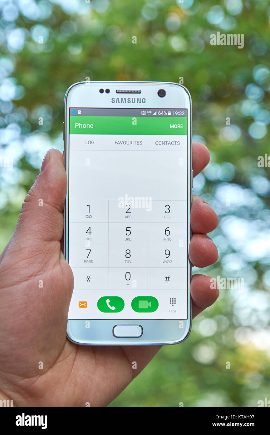 MONTREAL, CANADA - MAY 23, 2016 : Samsung Galaxy S7 keypad . Samsung is ...