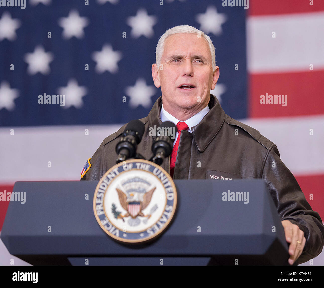 Vice President Mike Pence addresses service members at Bagram Airfield ...