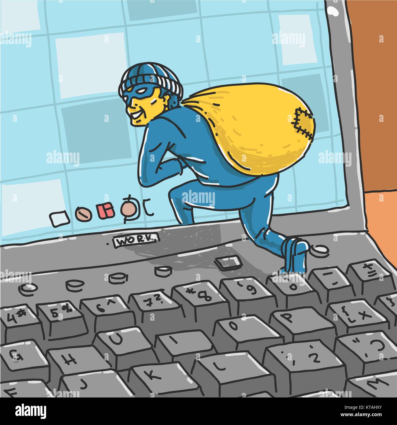 Thief steals bag Stock Vector Images - Alamy