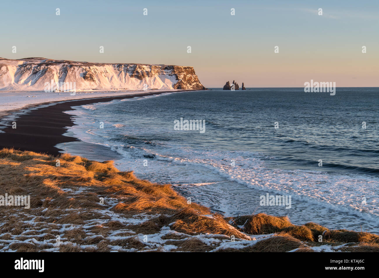 The Vik Rock Stacks viewed from Dyrhólaey Headland Stock Photo - Alamy