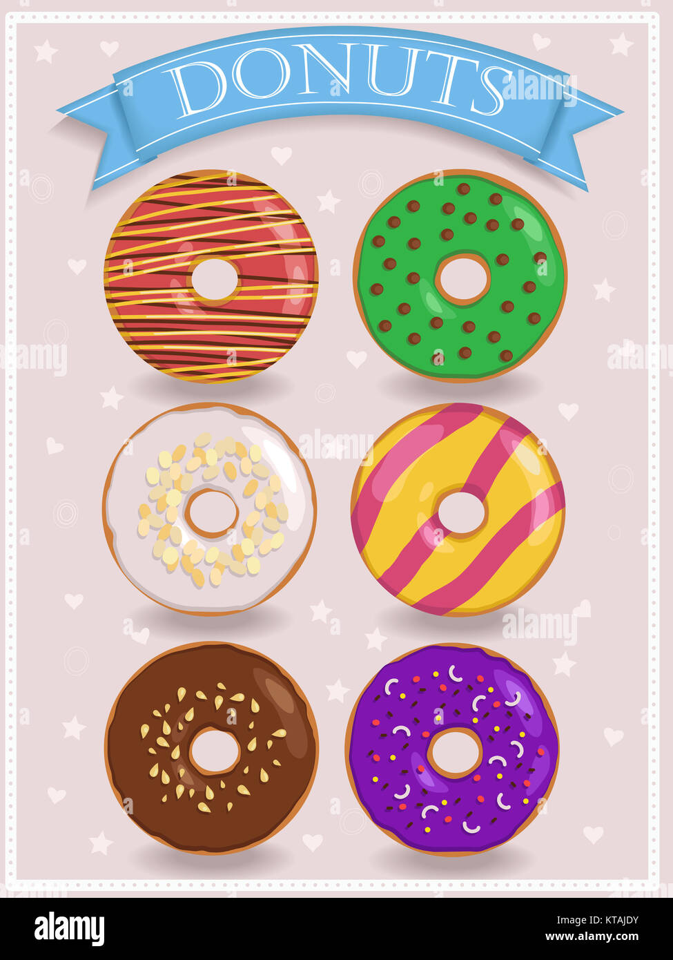 Set of cute colorful donuts Stock Photo - Alamy