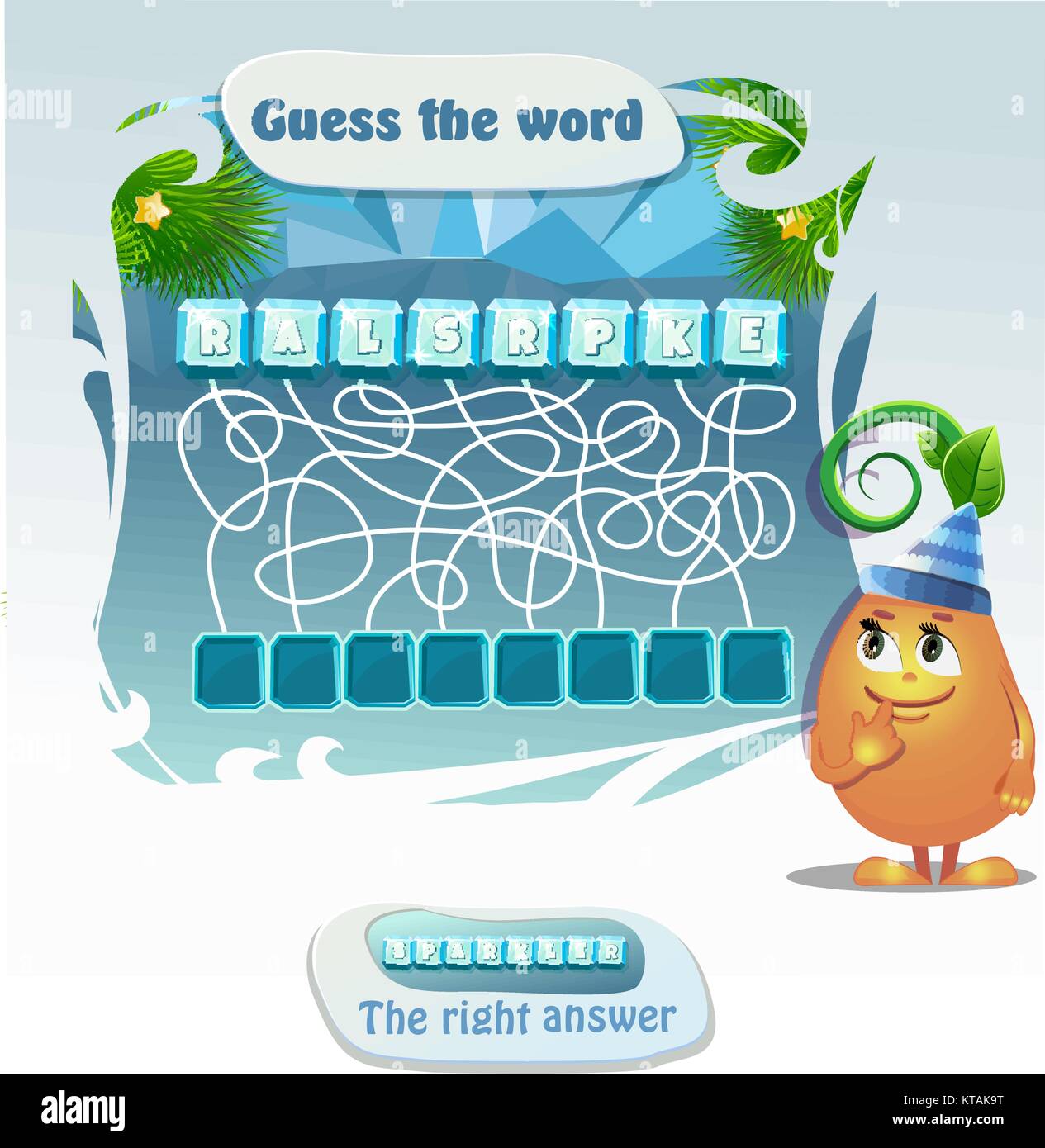 Words puzzle educational Christmas game for children and adults. Task ...