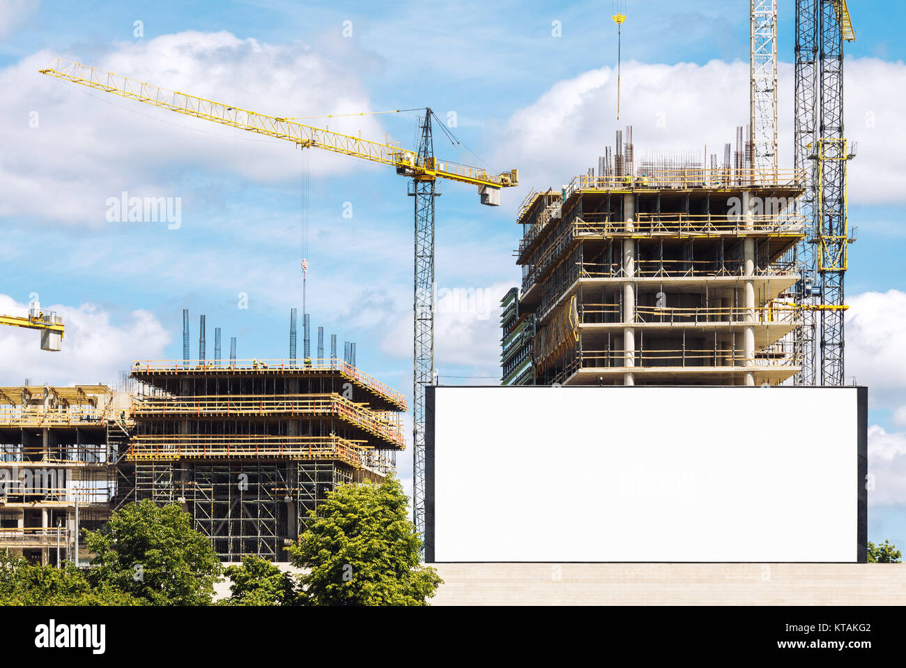 Outdoor billboard at construction site Stock Photo - Alamy