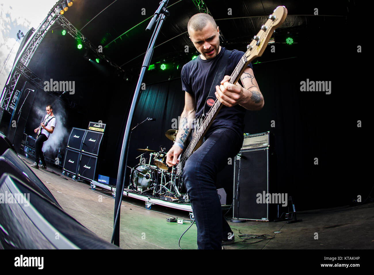 The Danish hardcore punk band Halshug performs a live concert at the ...