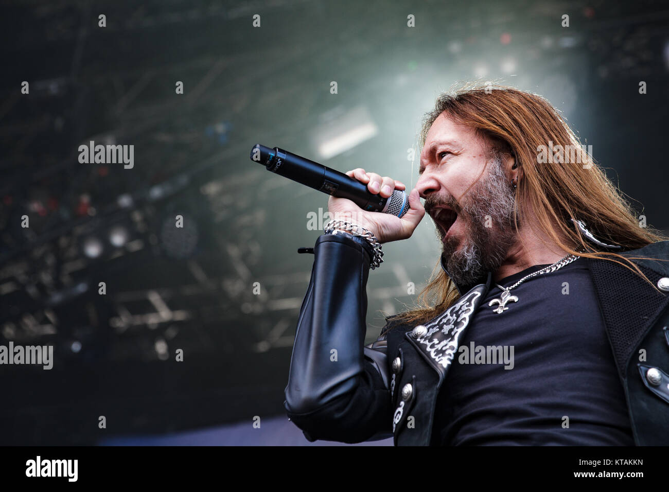 The Swedish heavy metal band HammerFall performs a live concert at the ...