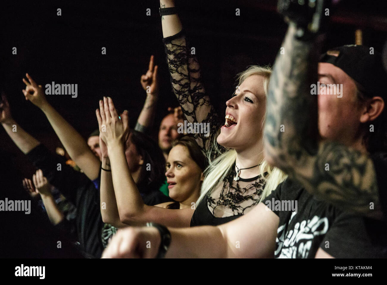 The concert crowd is energetic during a live concert with the American ...
