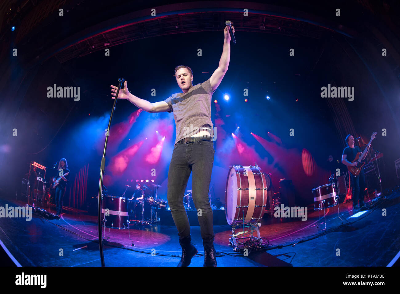 The American rock band Imagine Dragons performs a live concert at ...