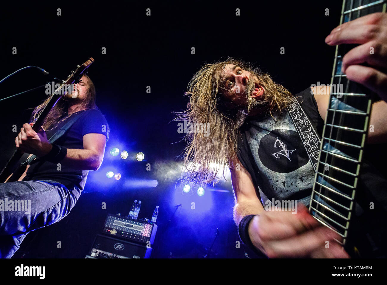The Finnish melodic death metal band Insomnium performs a live concert ...