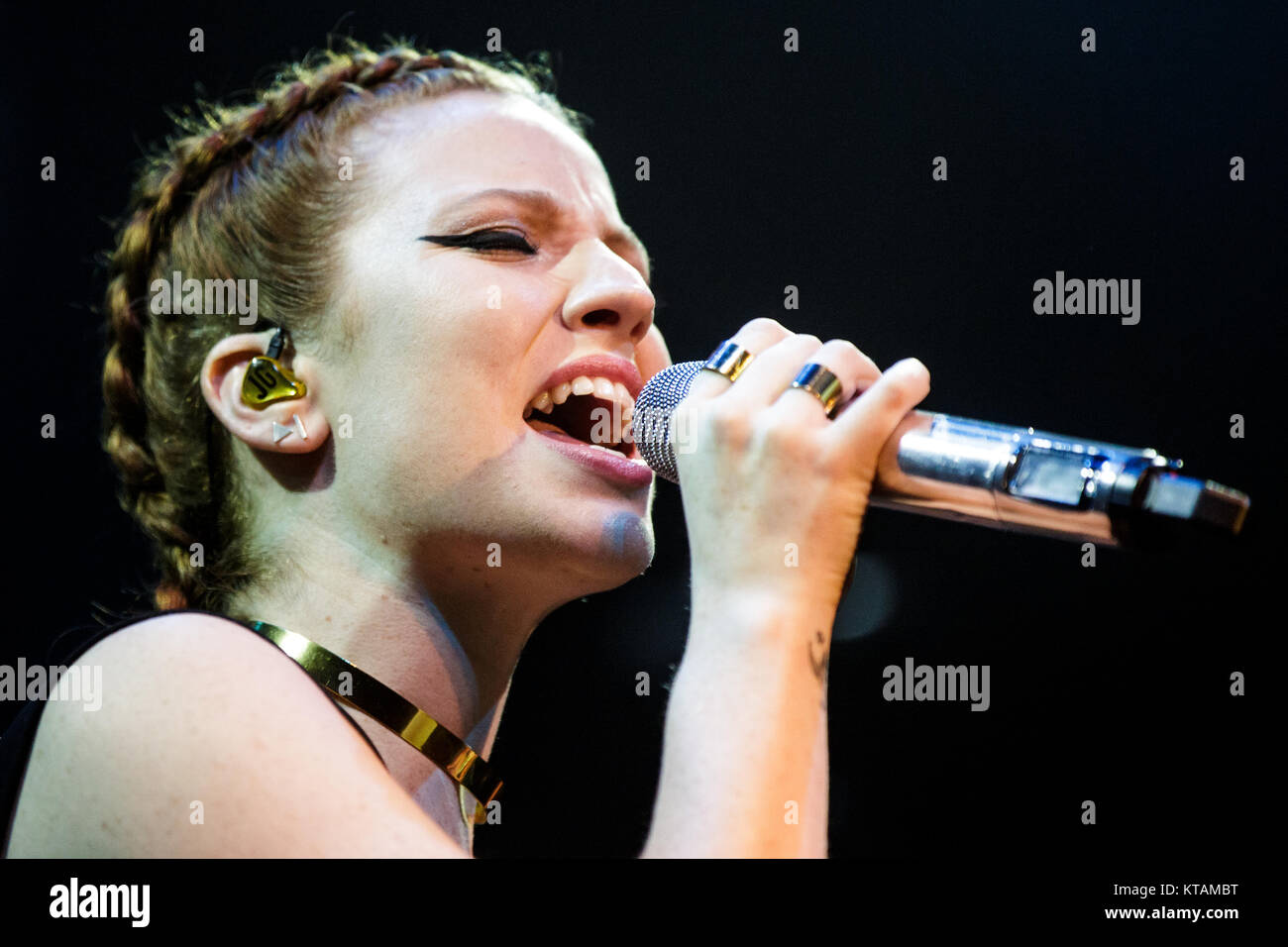 The English singer and songwriter Jess Glynne performs a live concert ...