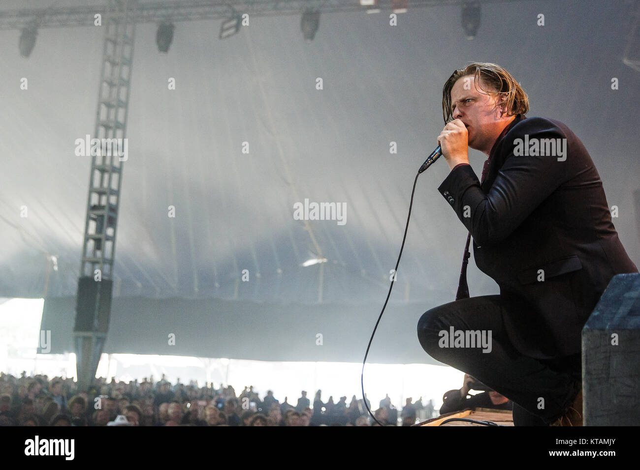 The Danish rock band Kellermensch performs a live concert during the ...
