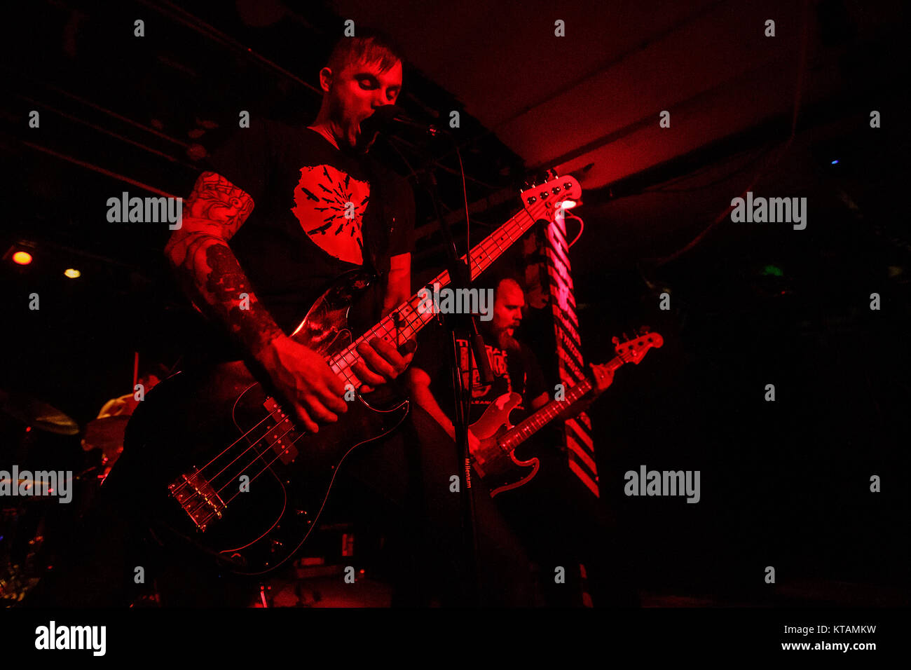 The Canadian noise rock band KEN Mode performs a live concert at KB18 ...