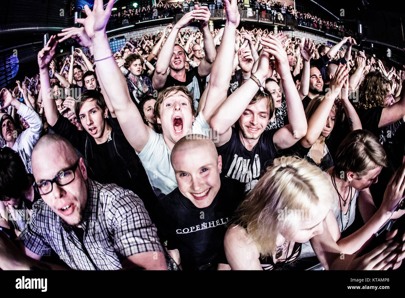 Concert goers attend a live concert with the American nu metal band ...