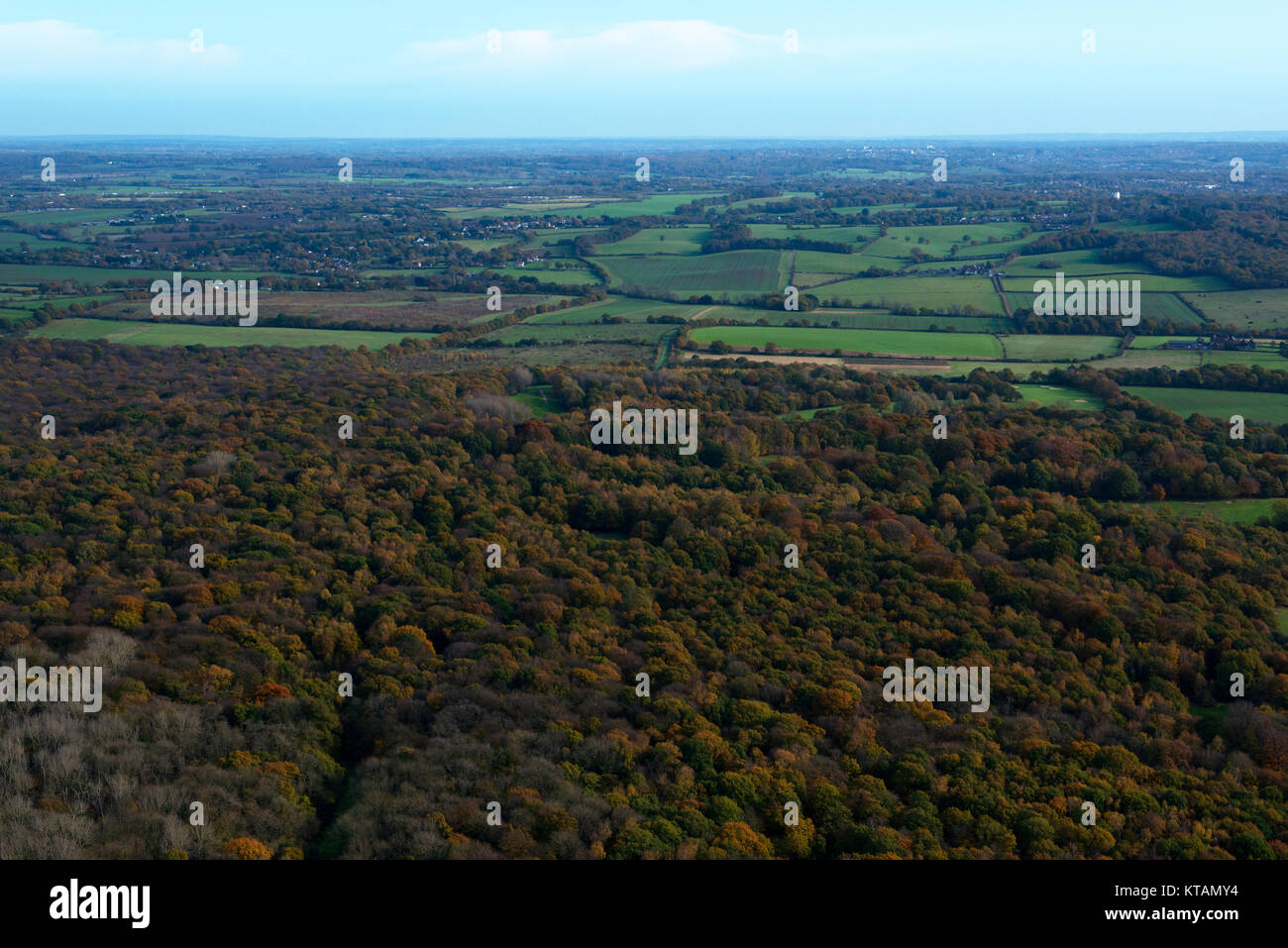 Aerial landscape over English countryside Stock Photo - Alamy