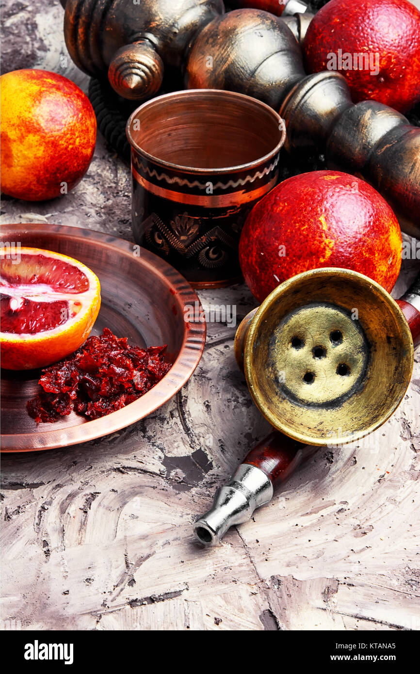 Turkish nargile tobacco with the taste of red orange Stock Photo - Alamy