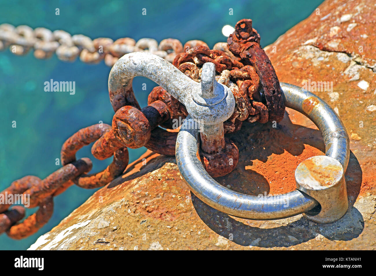 nautical anchor chains on the pier Stock Photo - Alamy