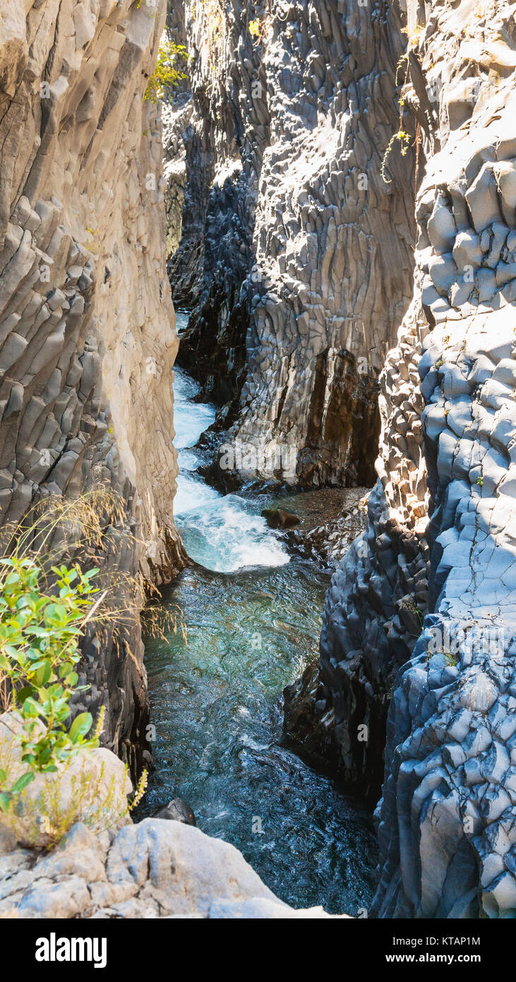 water flow in Gorge of Alcantara river in Sicily Stock Photo - Alamy