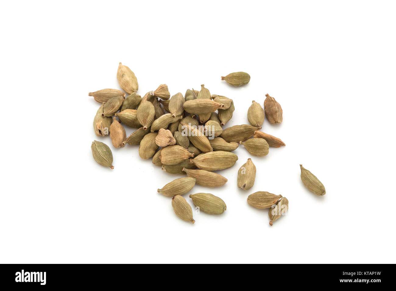 Cardamon pods spices isolated on white background Stock Photo - Alamy